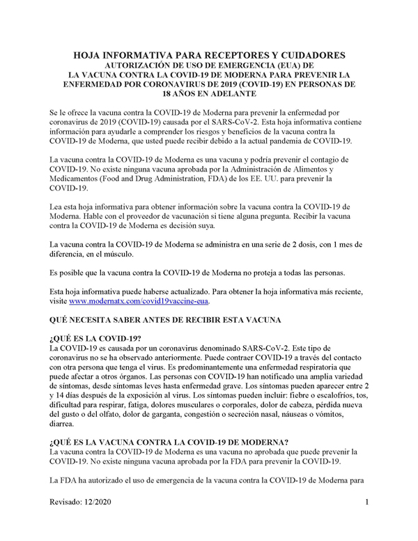 Vaccination Fact sheets | UW-Parkside